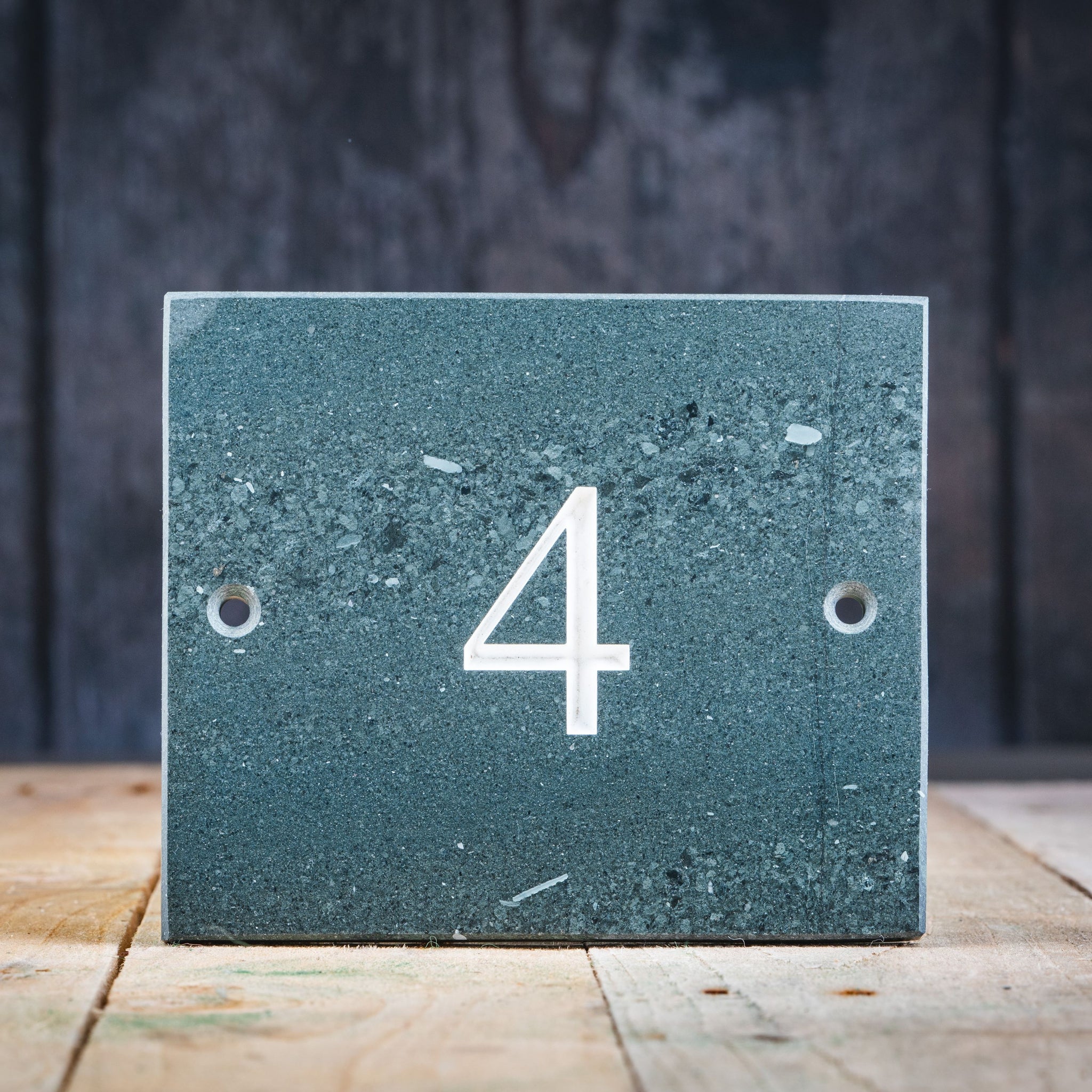 House Number 2 Inch smooth edges-Honister Slate-Green Slate